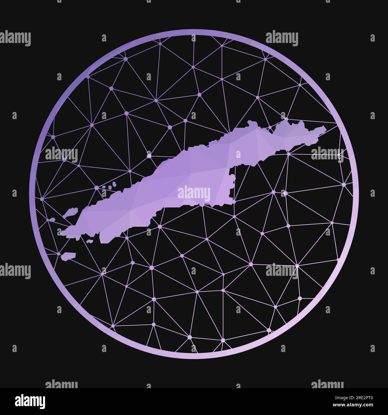 Hydra icon. Vector polygonal map of the island. Hydra icon in geometric ...