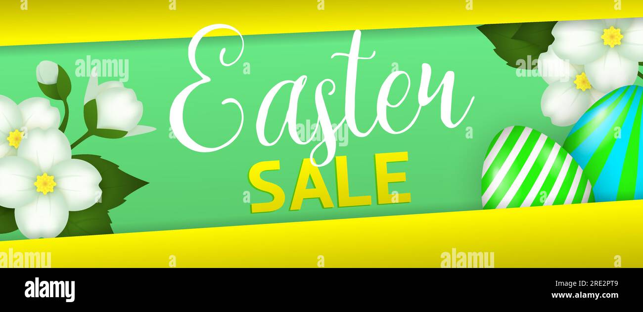 Easter sale retail banner design. Colored eggs Stock Vector Image & Art ...