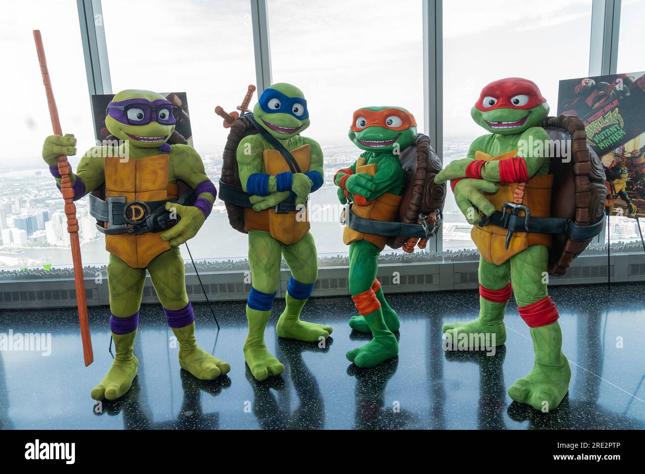 Teenage Mutant Ninja Turtles characters visit One World Observatory in ...