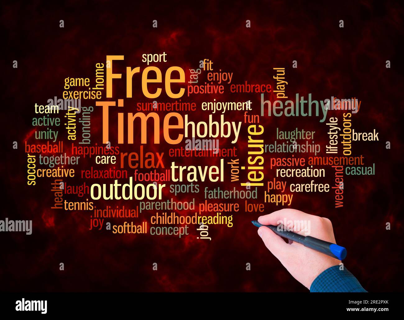 Word Cloud with FREE TIME concept create with text only Stock Photo - Alamy
