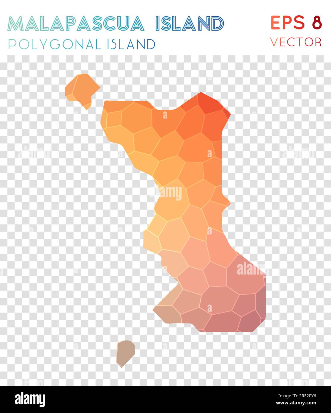 Malapascua Island polygonal map, mosaic style island. Creative low poly ...