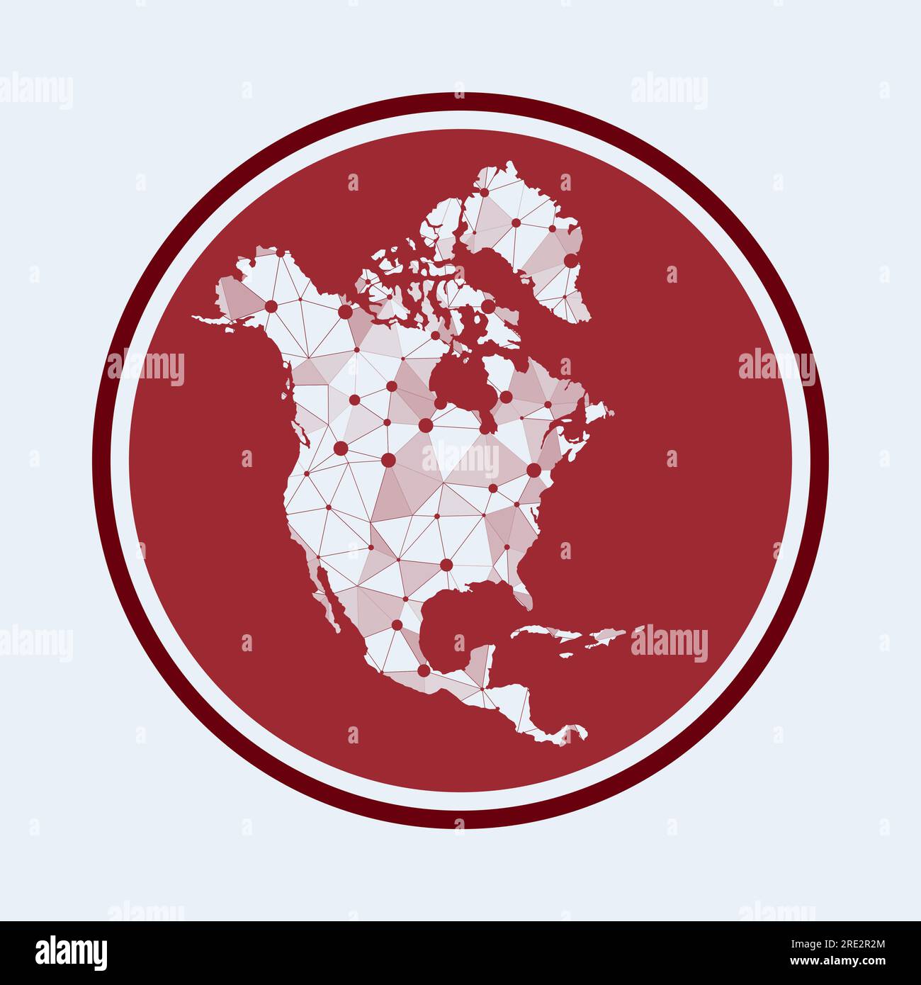 North America icon. Trendy tech logo of the continent. Geometric mesh ...