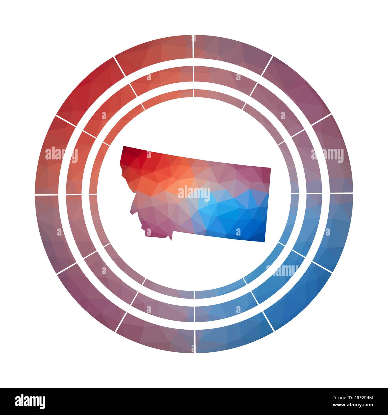 Montana badge. Bright gradient logo of US state in low poly style Stock ...