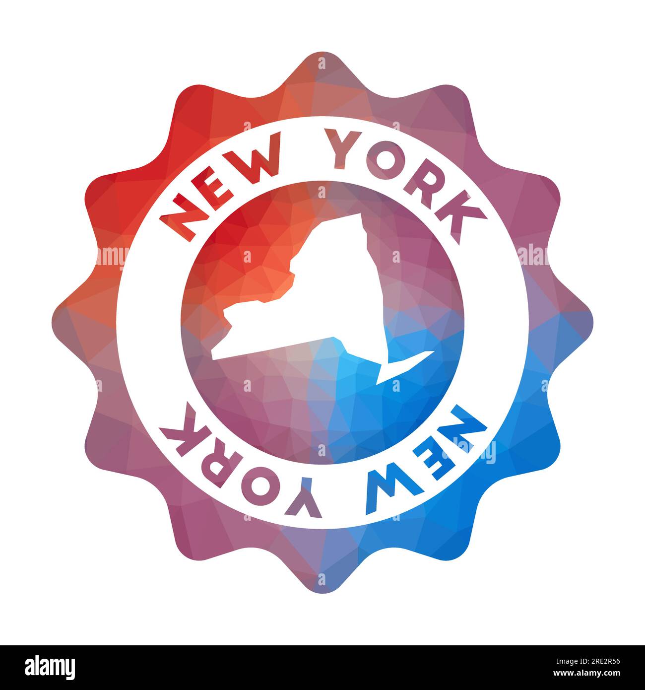 New York low poly logo. Colorful gradient travel logo of the US state ...