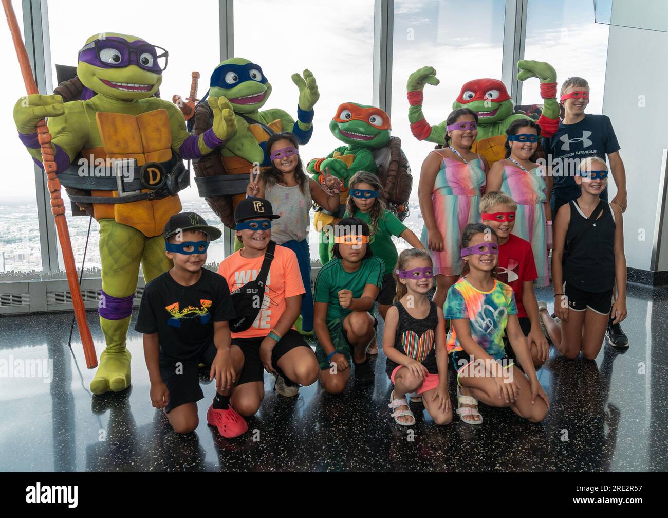 Teenage Mutant Ninja Turtles characters visit One World Observatory in ...