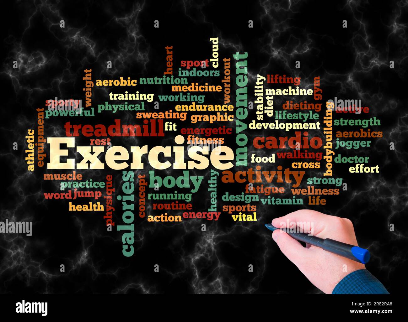 Word Cloud with EXERCISE concept create with text only Stock Photo - Alamy