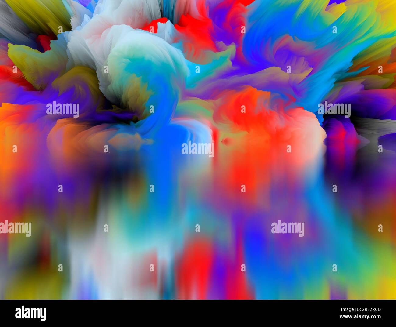 Magical world. Abstract Landscape, surreal lake and reflections. art ...