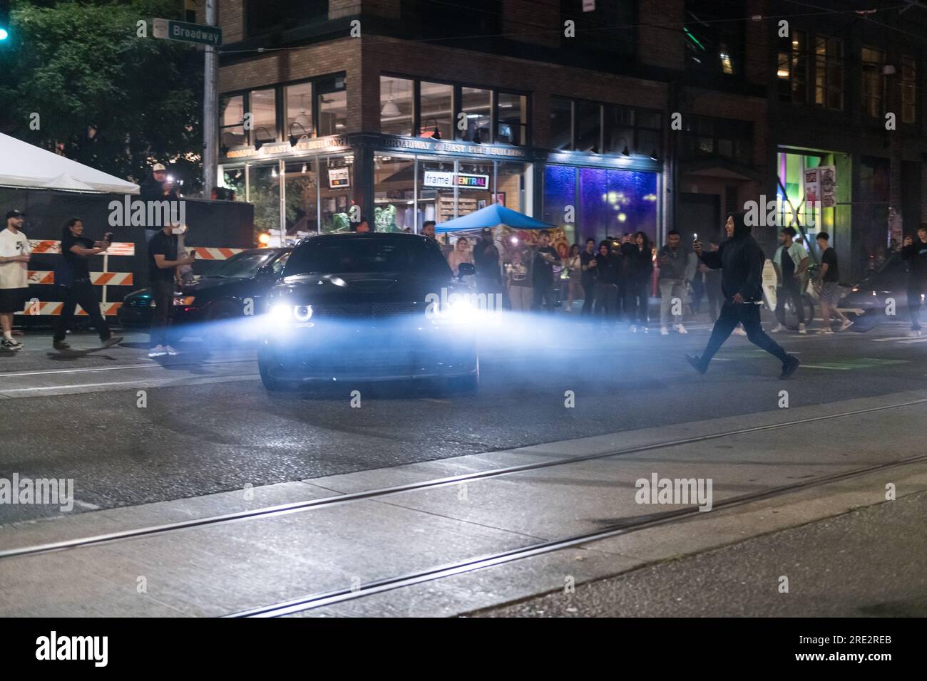 Seattle, USA. 23 Jul, 2023. Street racers take over the Broadway/Pike ...