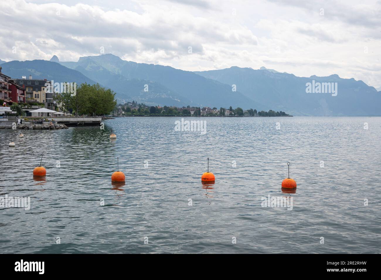 Summer Landscape from town of Vevey to Lake Geneva, Canton of Vaud ...