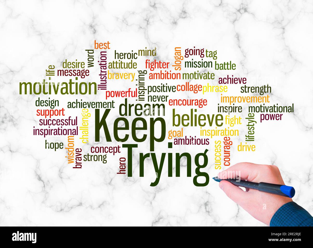 Word Cloud with KEEP TRYING concept create with text only Stock Photo ...