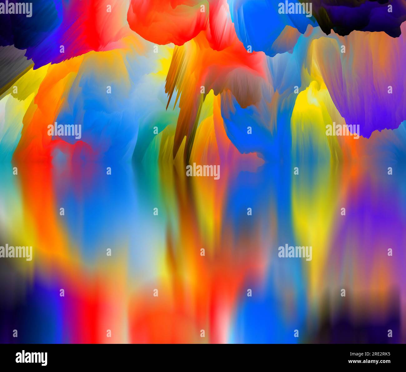 Magical world. Abstract Landscape, surreal lake and reflections. art ...