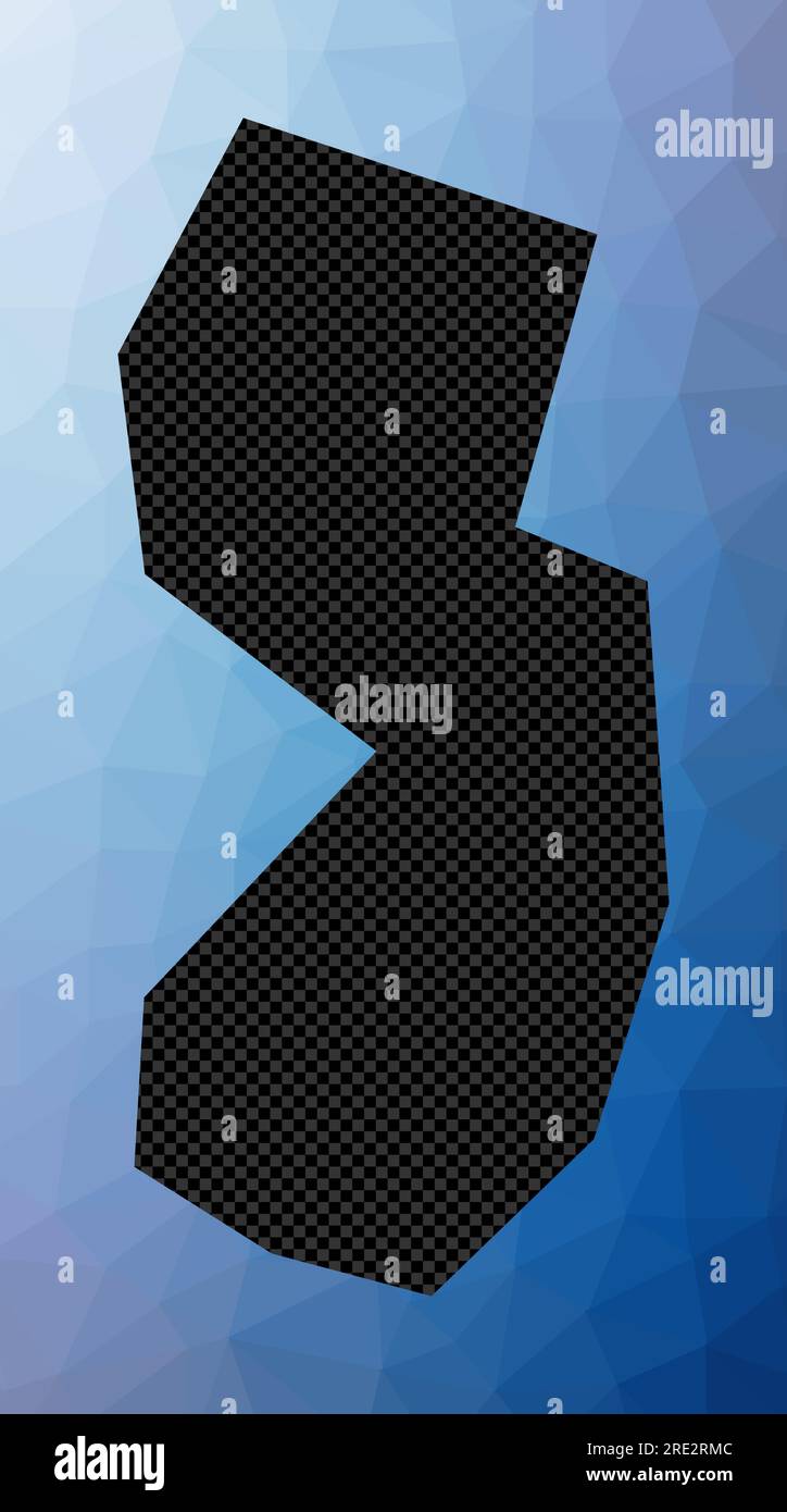 New Jersey geometric map. Stencil shape of New Jersey in low poly style ...