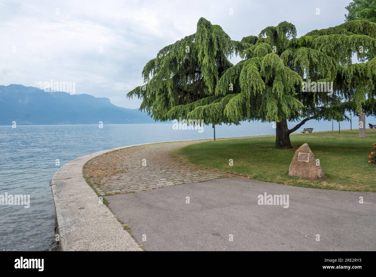 Summer Landscape from town of Vevey to Lake Geneva, Canton of Vaud ...