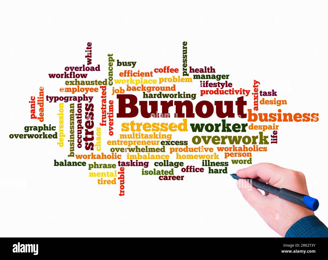 Word Cloud with BURNOUT concept create with text only Stock Photo - Alamy
