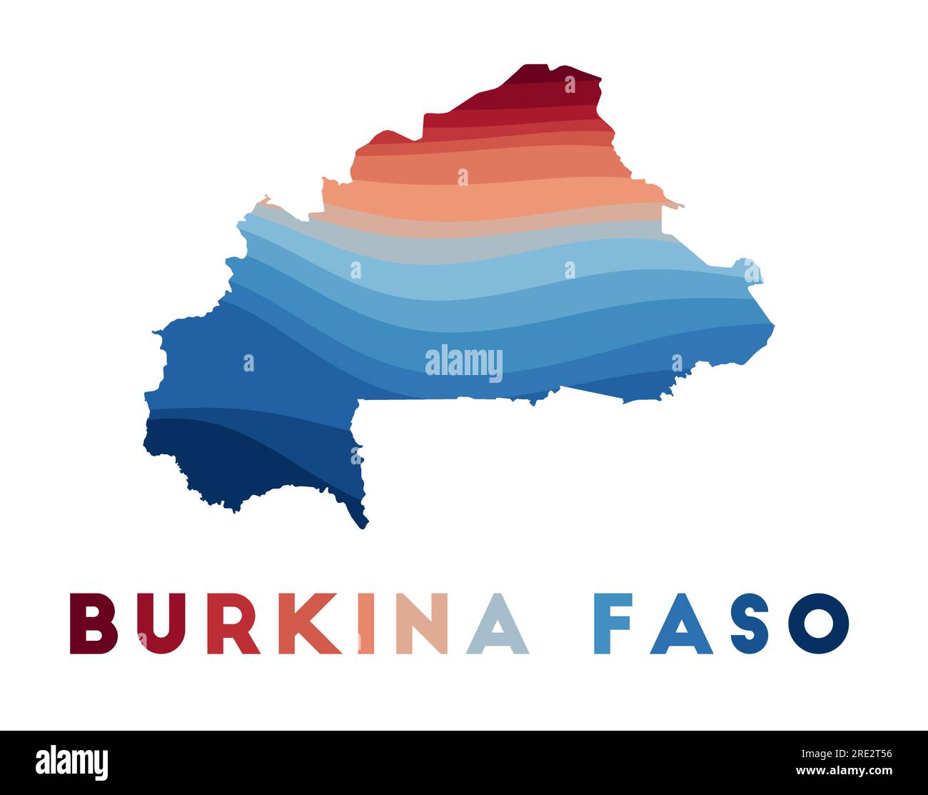 Burkina Faso map. Map of the country with beautiful geometric waves in ...