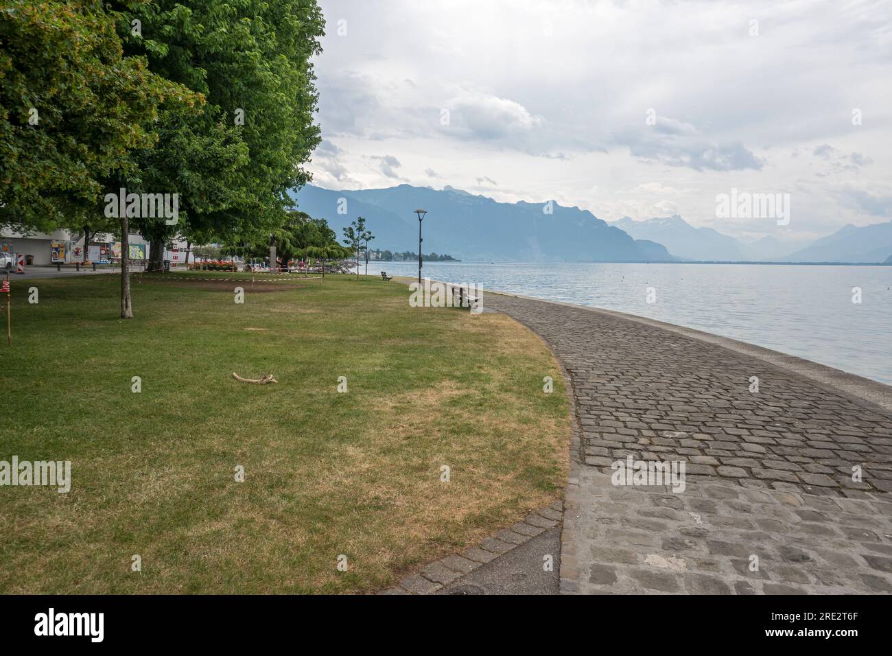 Summer Landscape from town of Vevey to Lake Geneva, Canton of Vaud ...