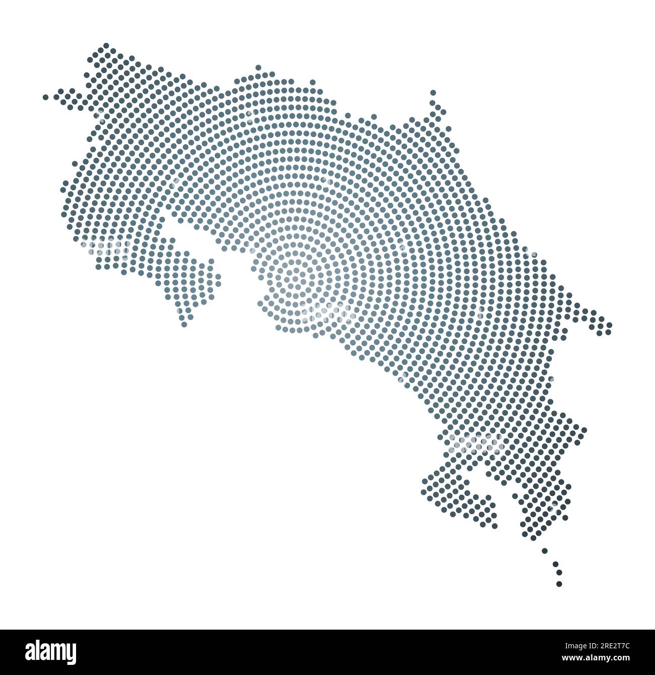 Costa Rica dotted map. Digital style shape of Costa Rica. Tech icon of ...