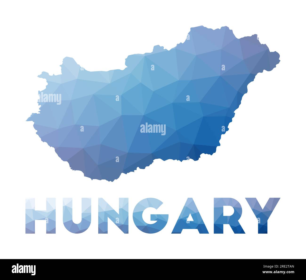 Low poly map of Hungary. Geometric illustration of the country. Hungary ...