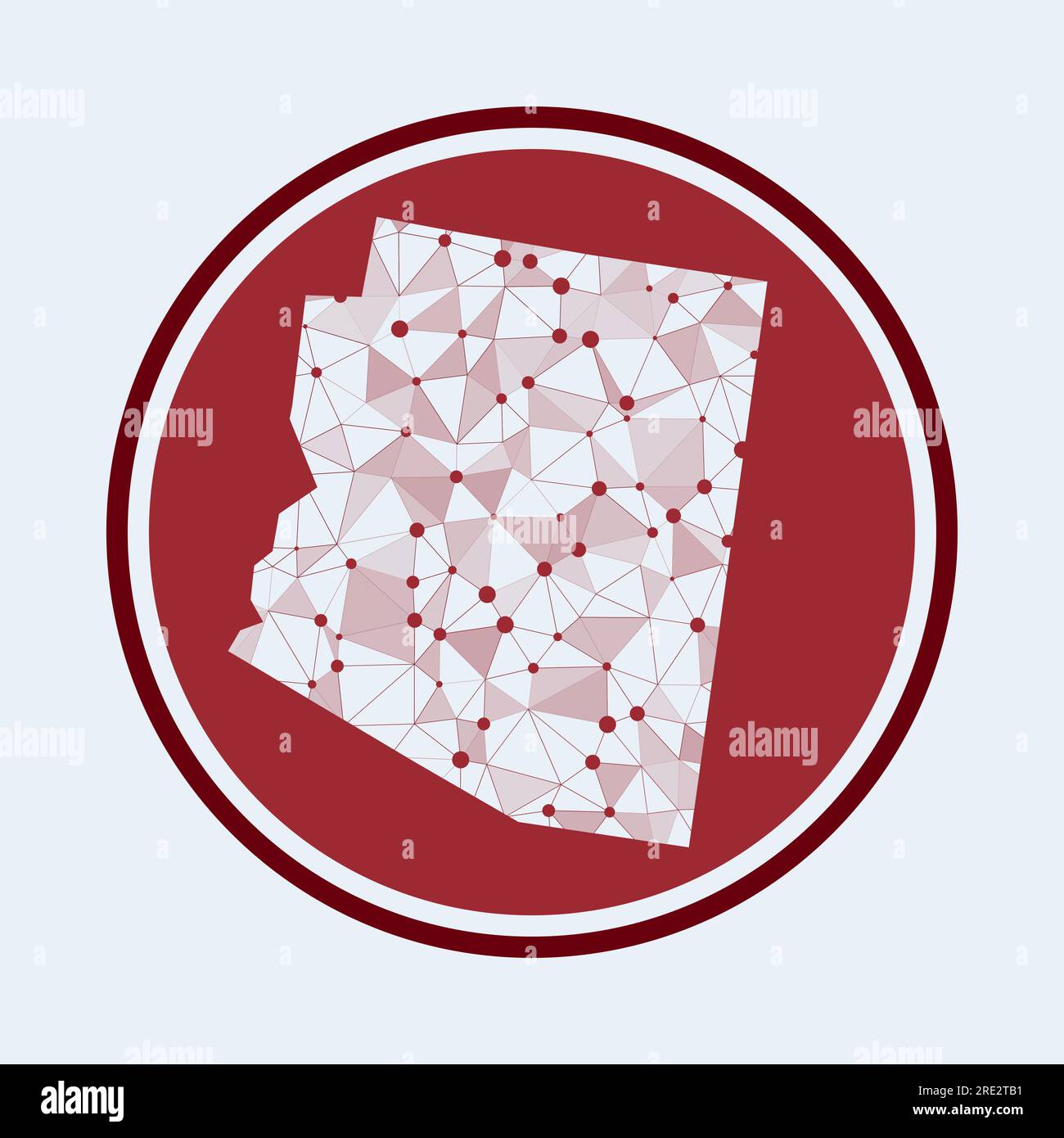 Arizona icon. Trendy tech logo of the US state. Geometric mesh round ...