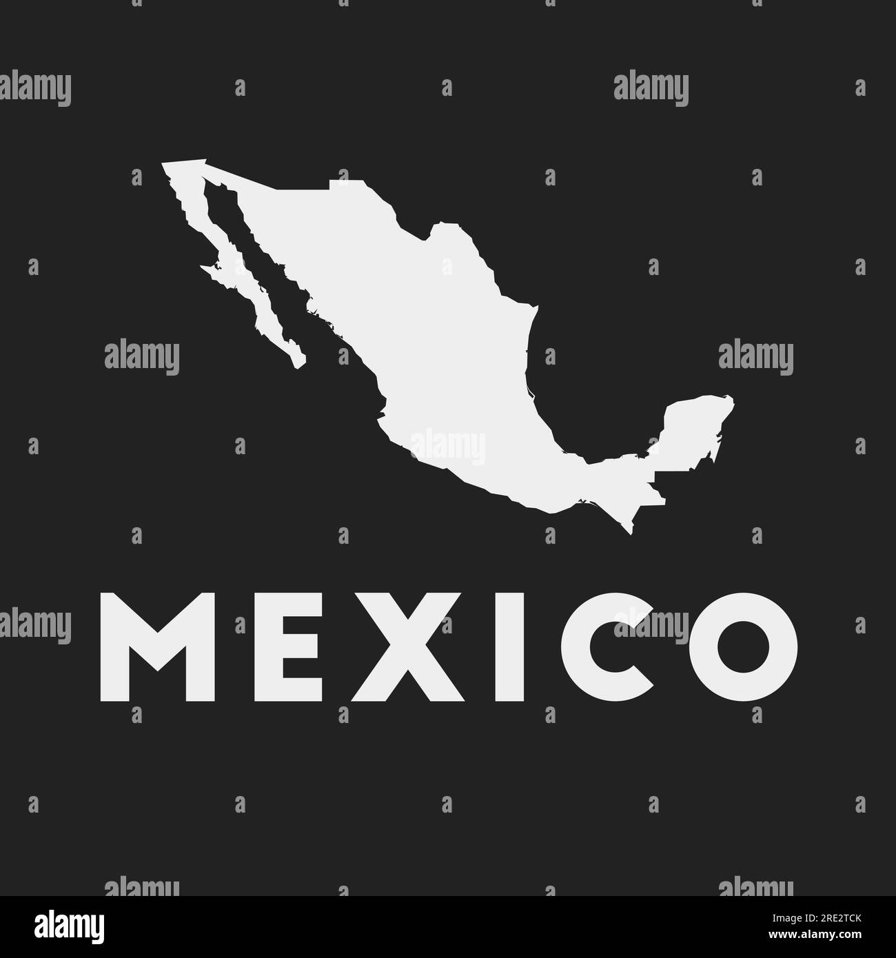 Mexico Icon Country Map On Dark Background Stylish Mexico Map With