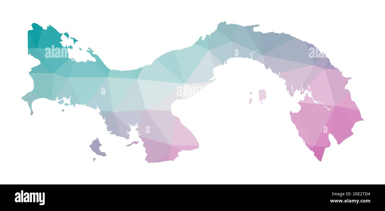 Polygonal map of Panama. Geometric illustration of the country in ...