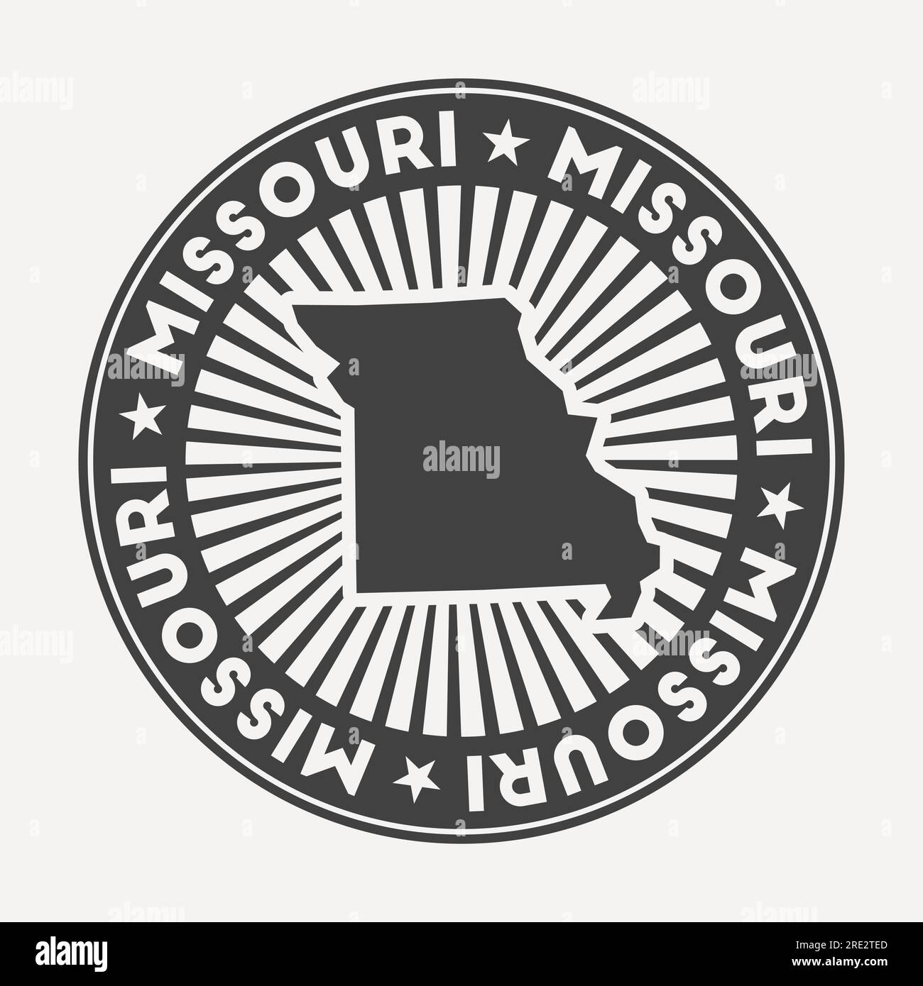 Missouri round logo. Vintage travel badge with the circular name and ...