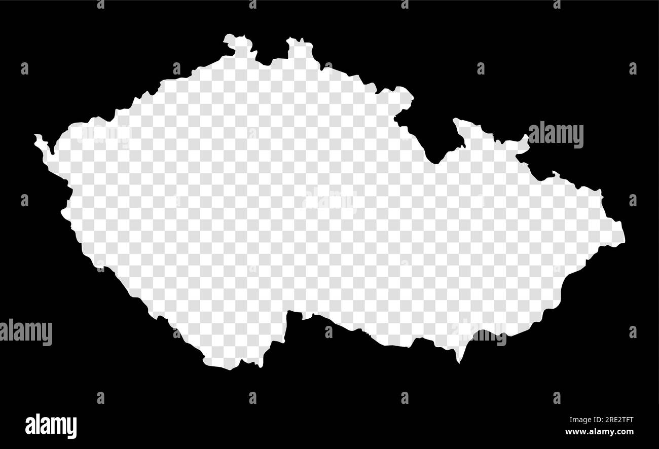 Stencil map of Czech Republic. Simple and minimal transparent map of ...
