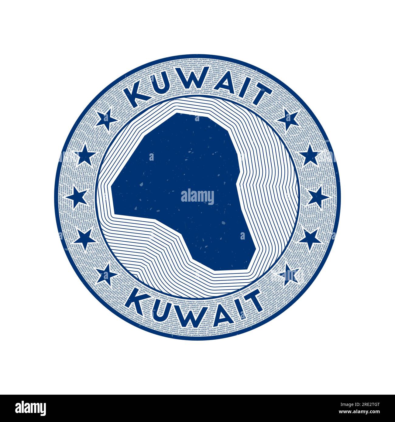 Kuwait round badge vector. Country round stamp with shape of Kuwait ...