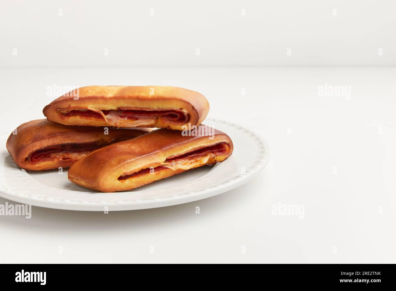 Lanche misto traditional portuguese sandwich with cheese and chorizo ...