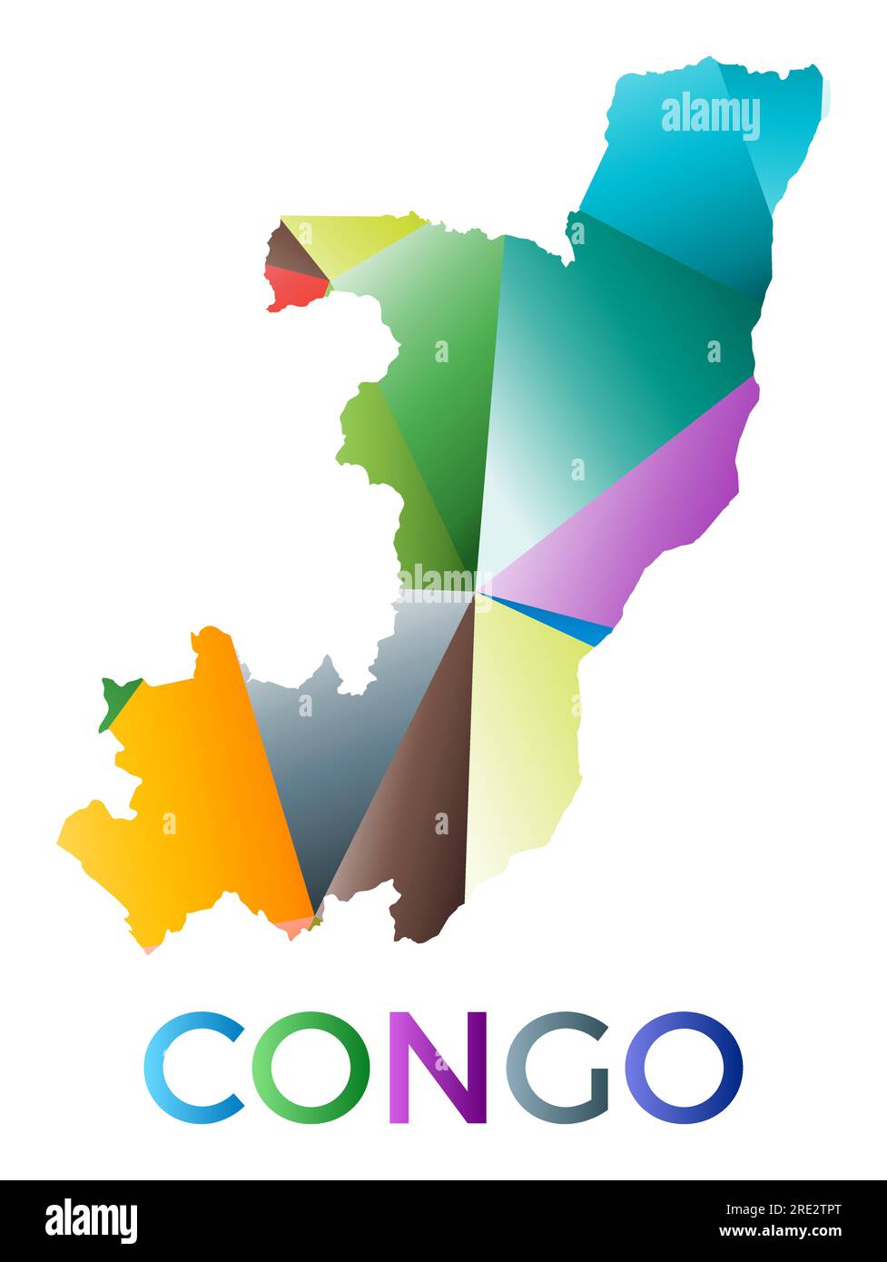 Bright colored Congo shape. Multicolor geometric style country logo ...