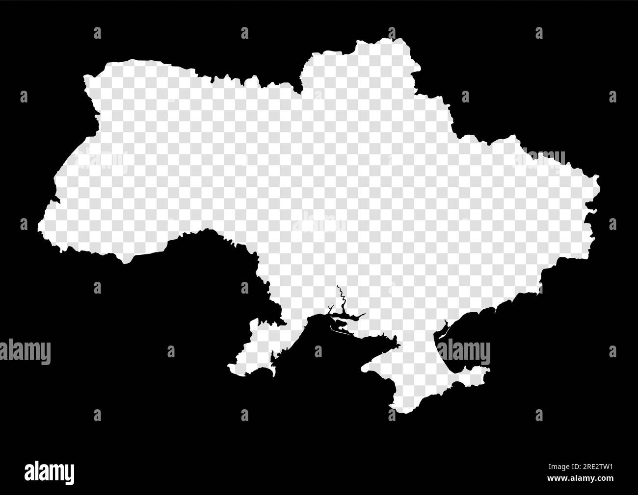 Stencil map of Ukraine. Simple and minimal transparent map of Ukraine ...