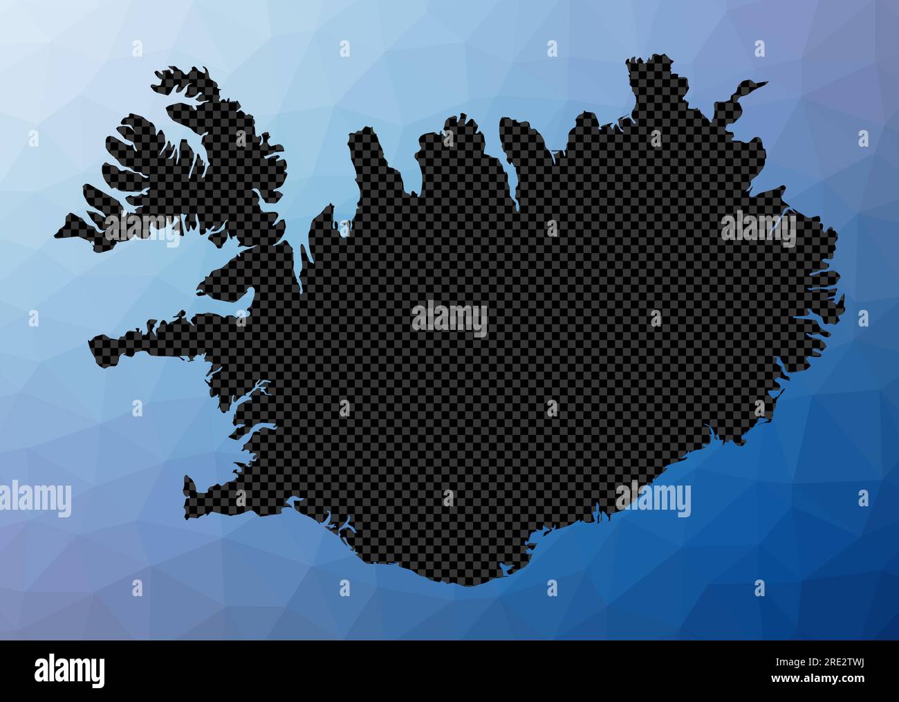 Iceland geometric map. Stencil shape of Iceland in low poly style ...