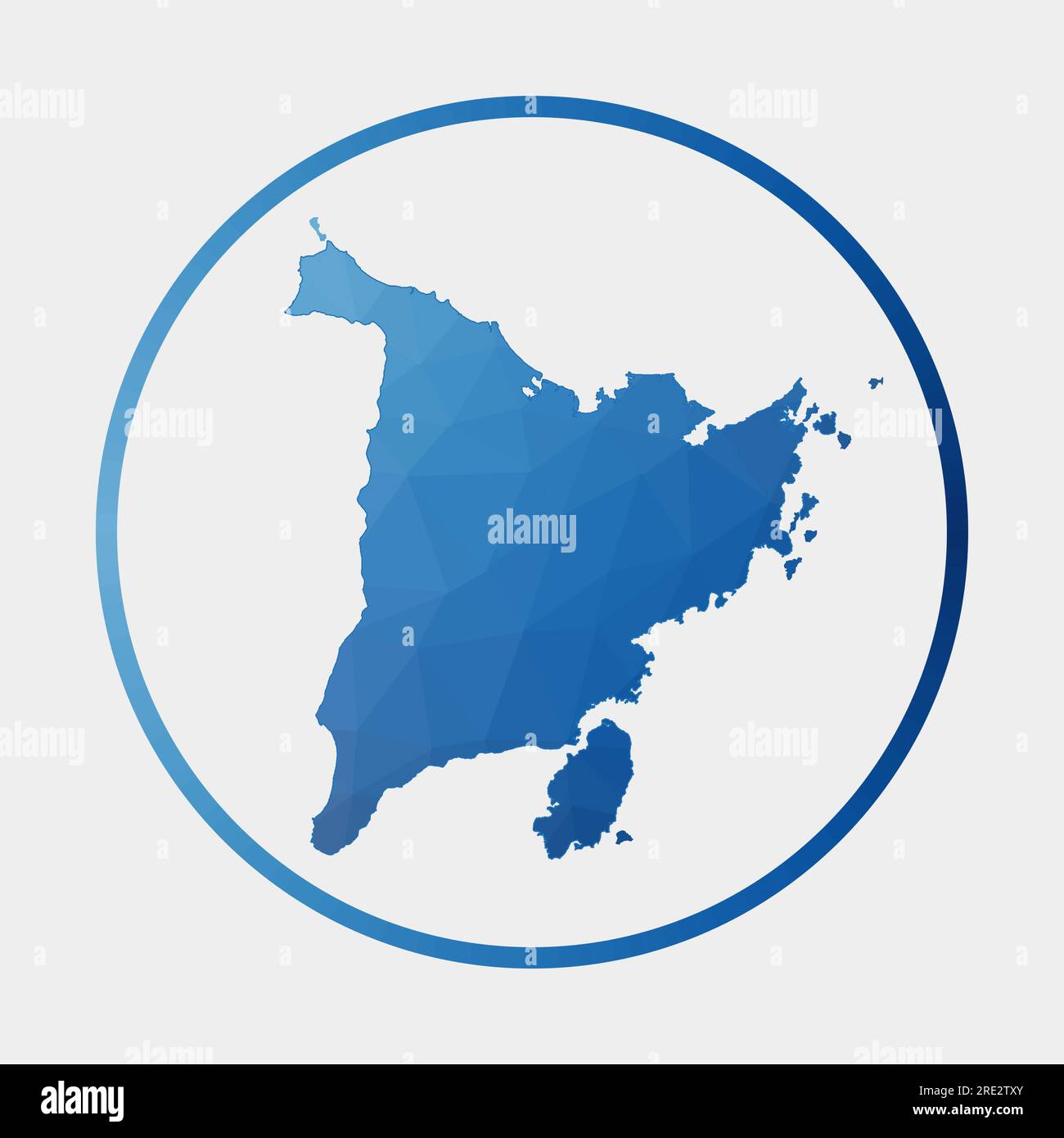 Panay icon. Polygonal map of the island in gradient ring. Round low ...
