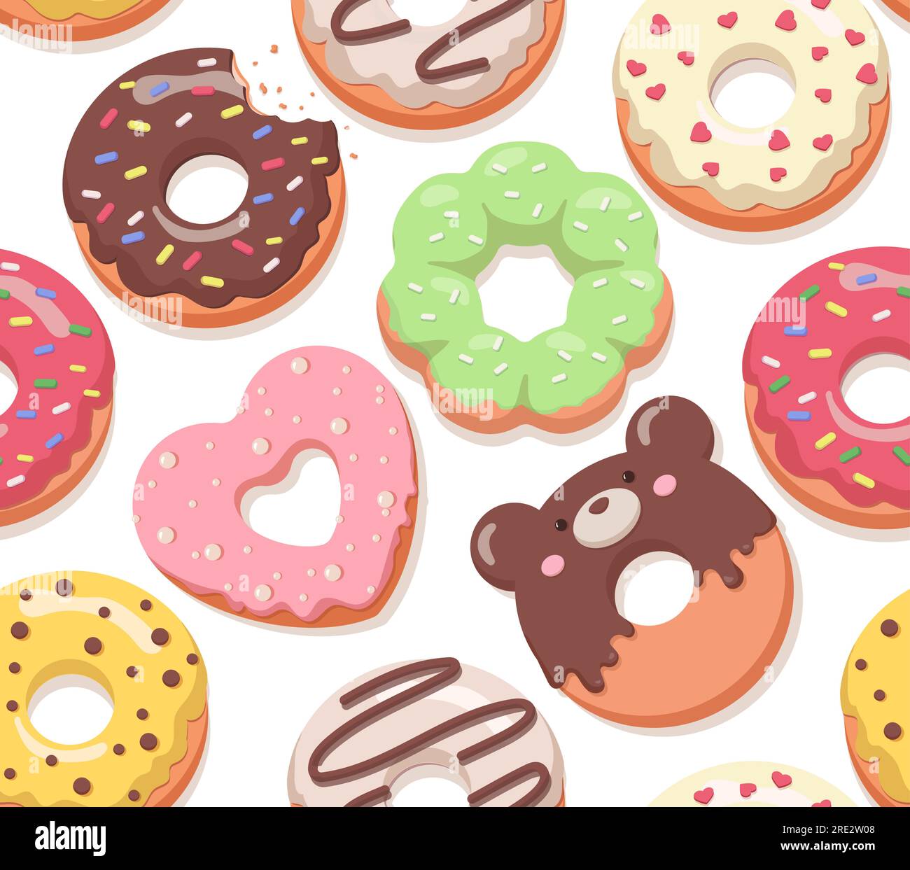 Blue glazed donut pattern Stock Vector Images - Alamy