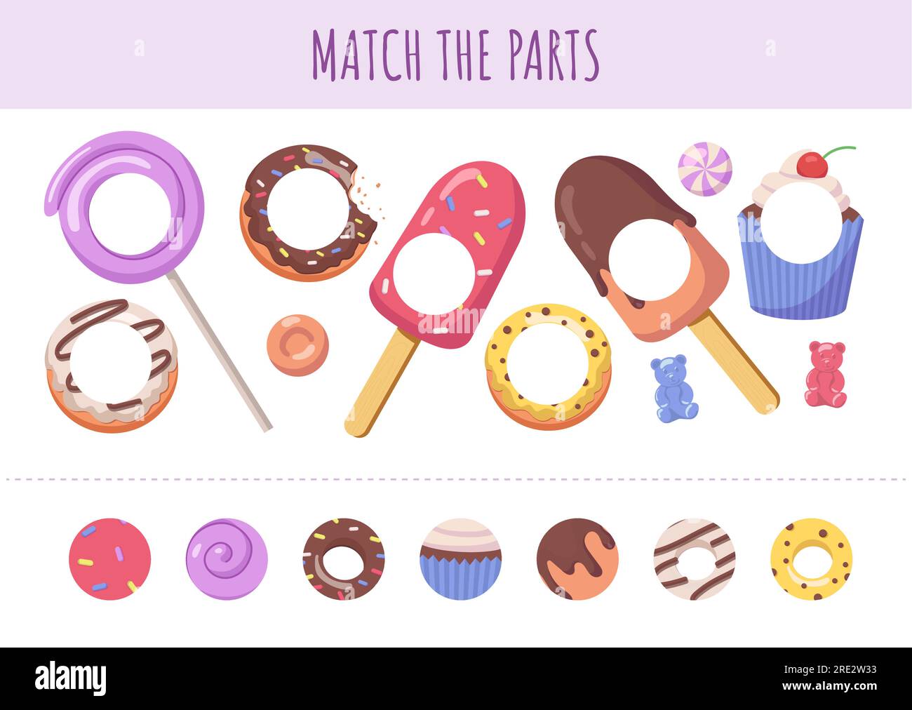 Matching game with sweets vector concept Stock Vector Image & Art - Alamy