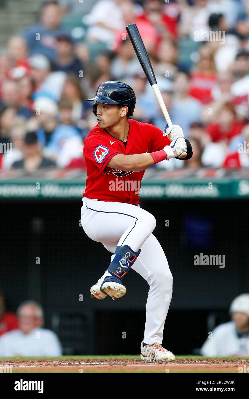 Cleveland, USA. 22nd July, 2023. Cleveland Guardians left fielder ...