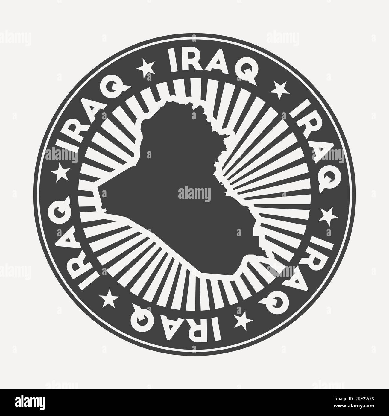 Republic of Iraq round logo. Vintage travel badge with the circular ...