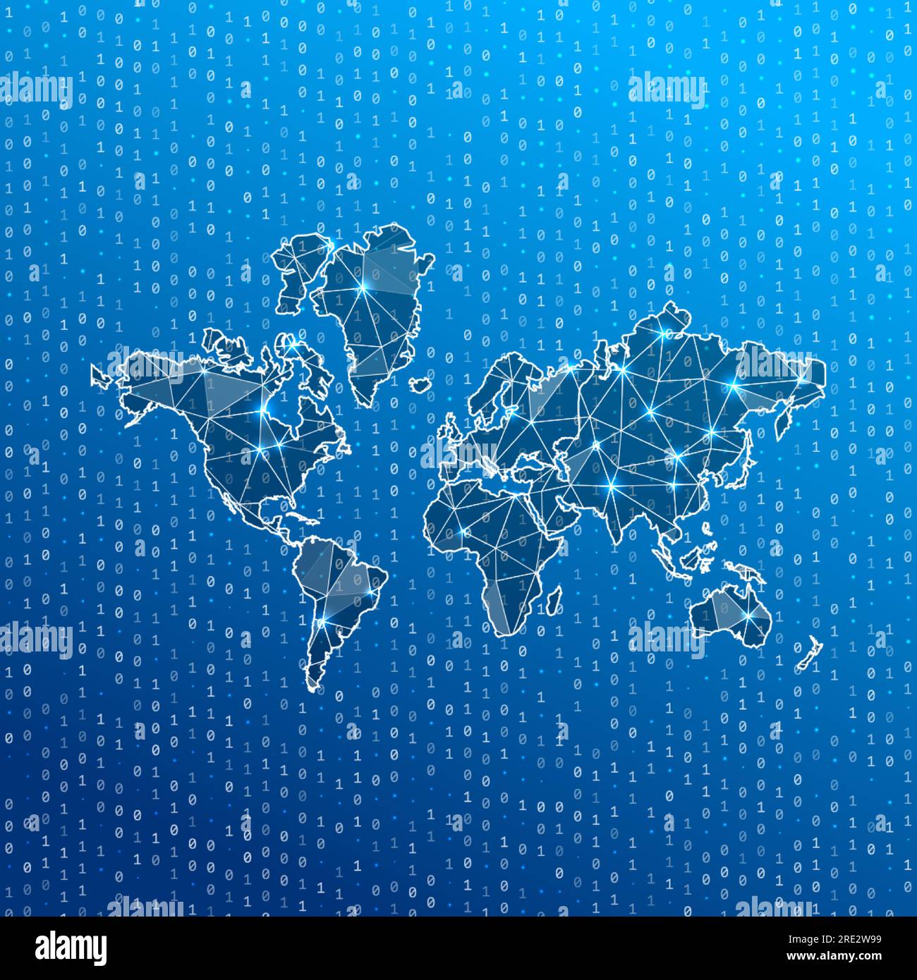 Network map of the World. World digital connections map. Technology, internet, network ...