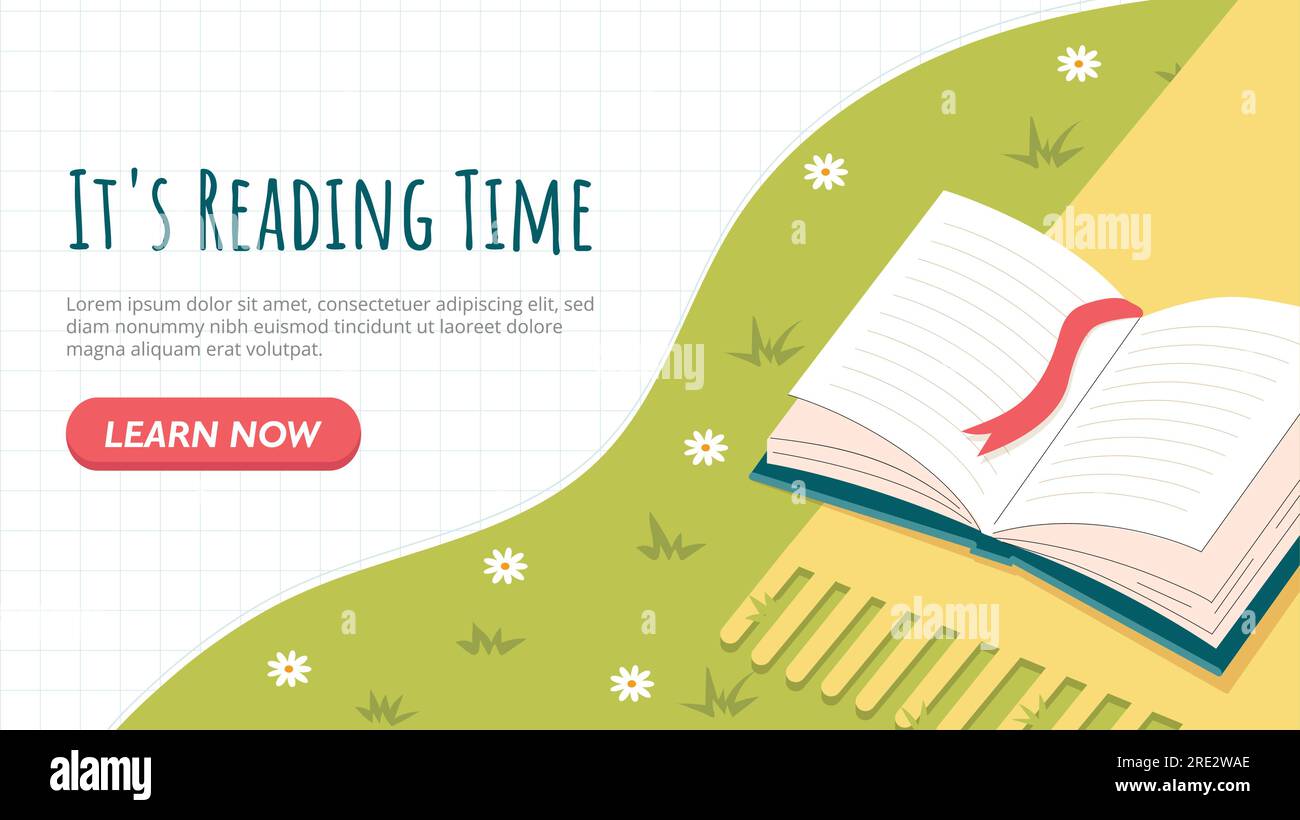 Time for reading vector banner concept Stock Vector Image & Art - Alamy