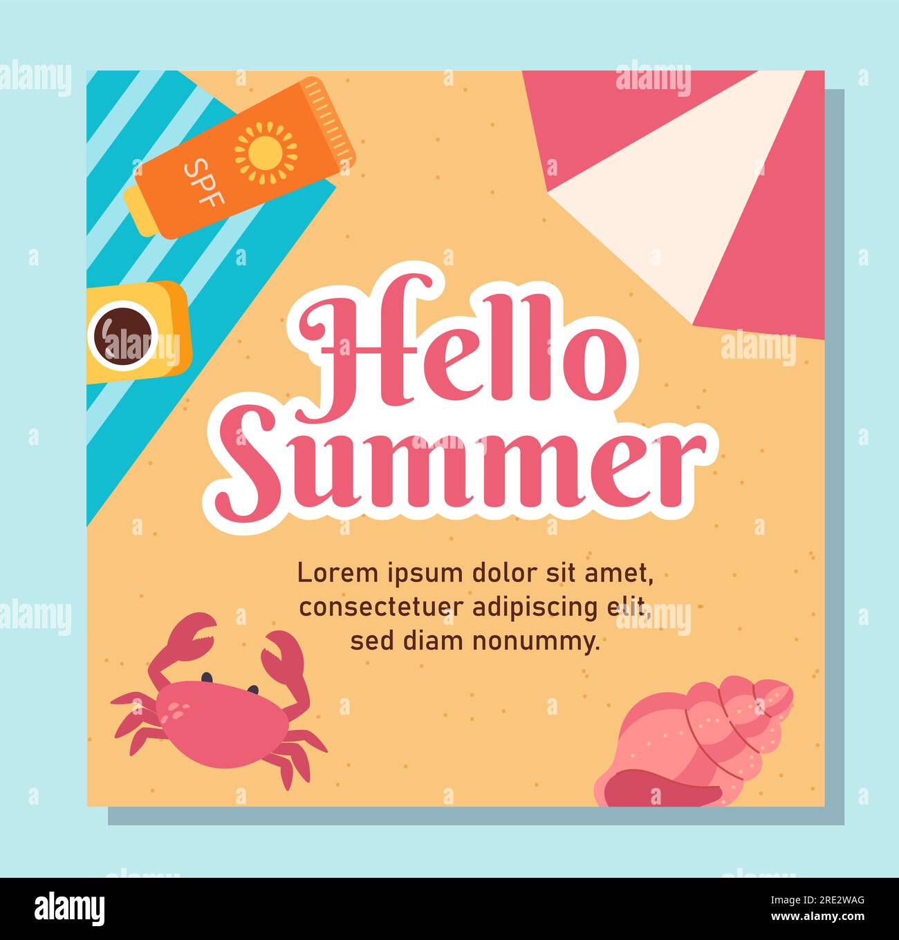 Hello summer banner concept vector Stock Vector Image & Art - Alamy