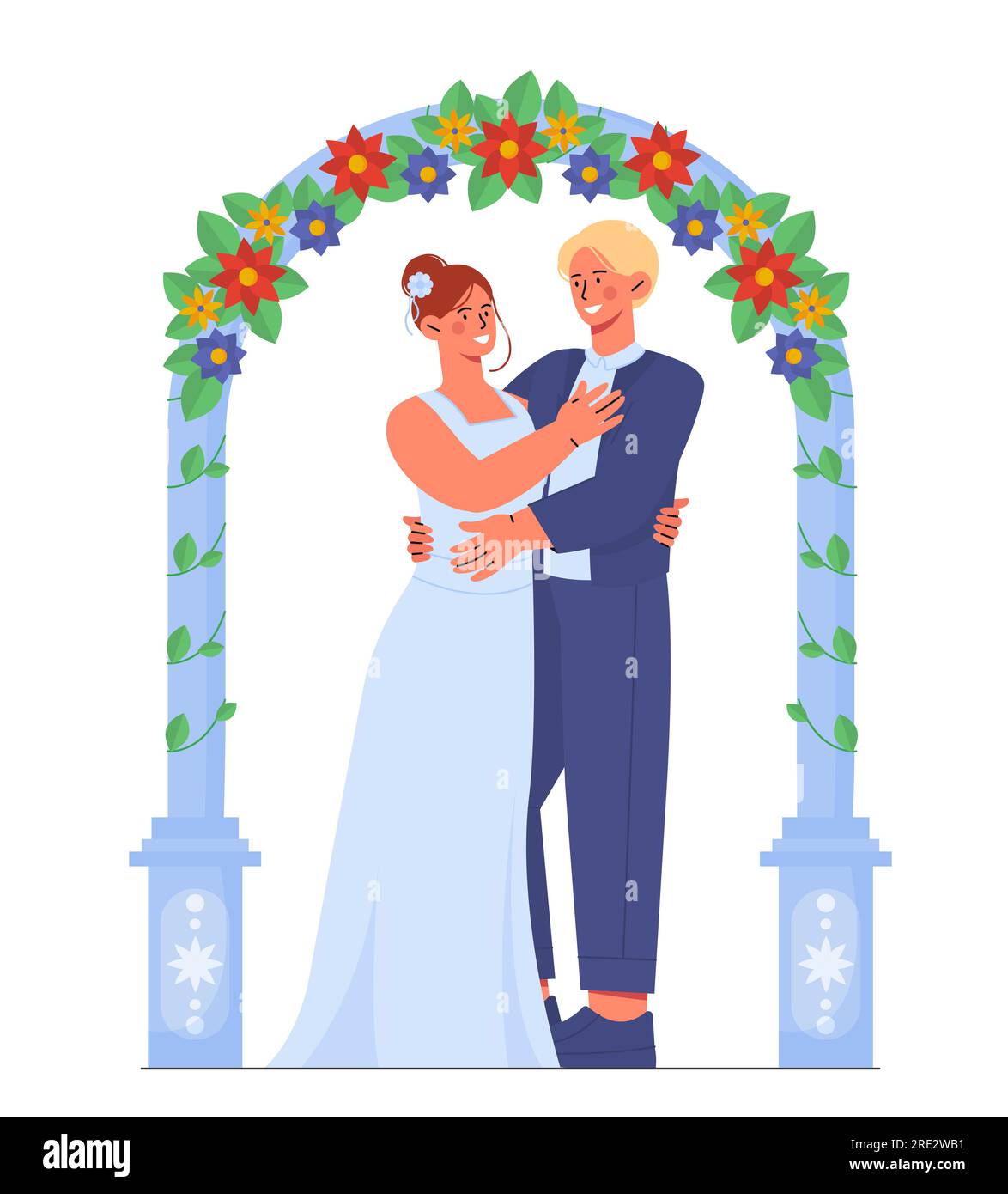 Wedding with happy couple vector concept Stock Vector Image & Art - Alamy