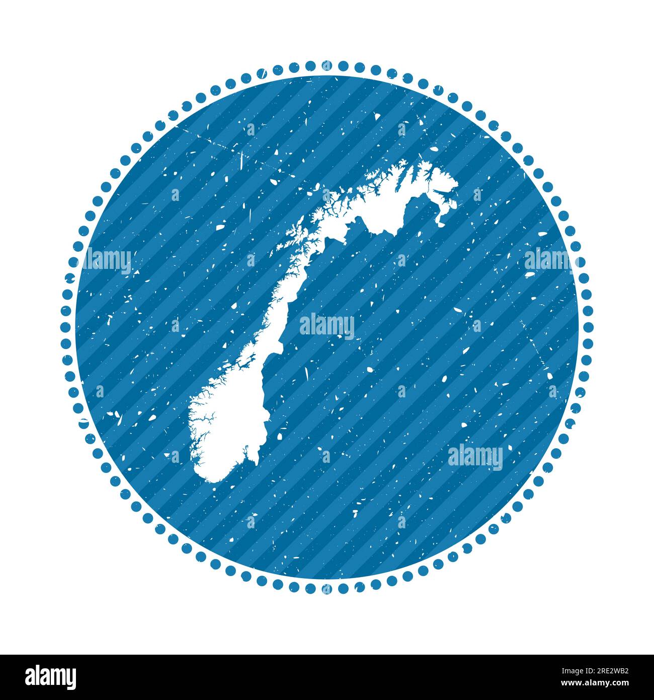 Norway striped retro travel sticker. Badge with map of country, vector ...