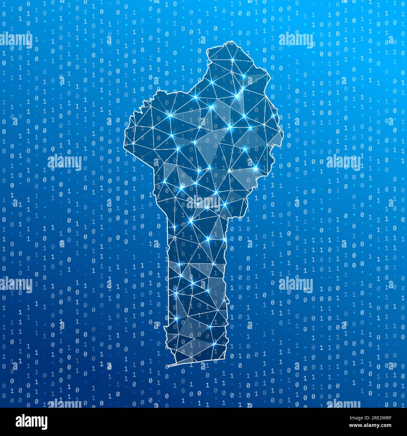 Network map of Benin. Country digital connections map. Technology ...