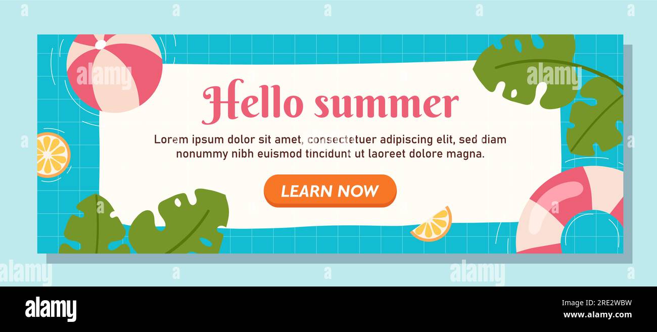 Hello summer banner concept vector Stock Vector Image & Art - Alamy