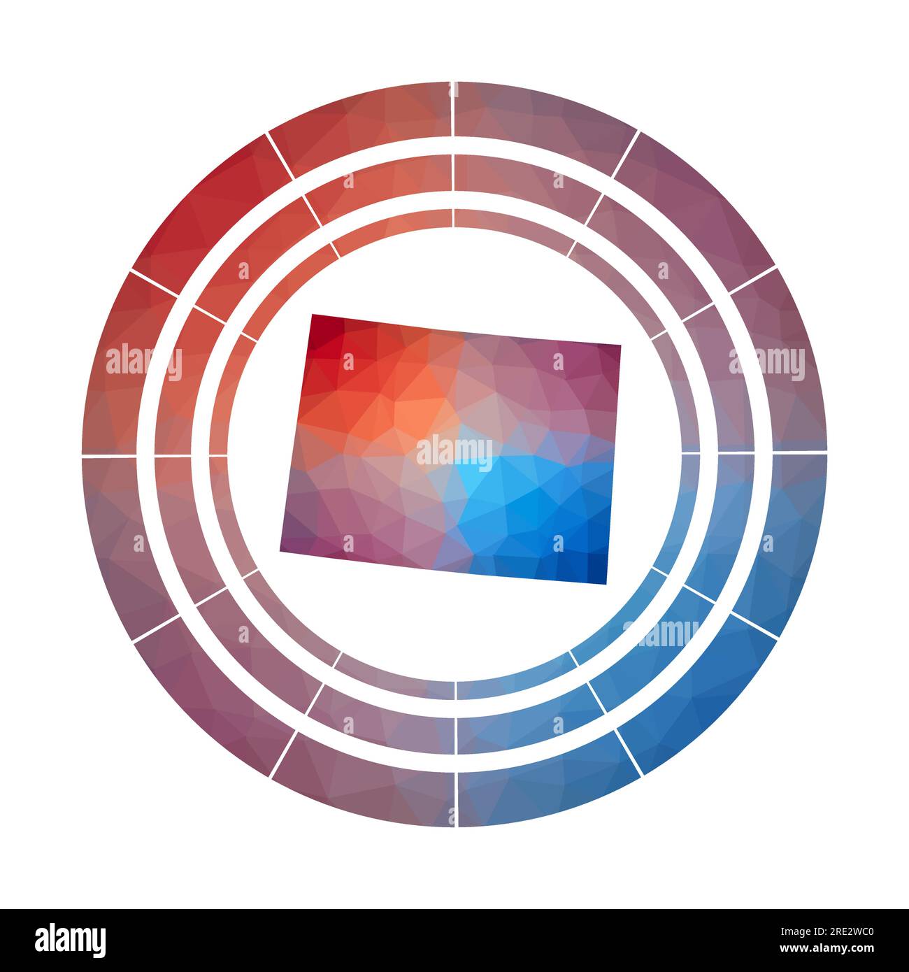 Colorado badge. Bright gradient logo of US state in low poly style ...
