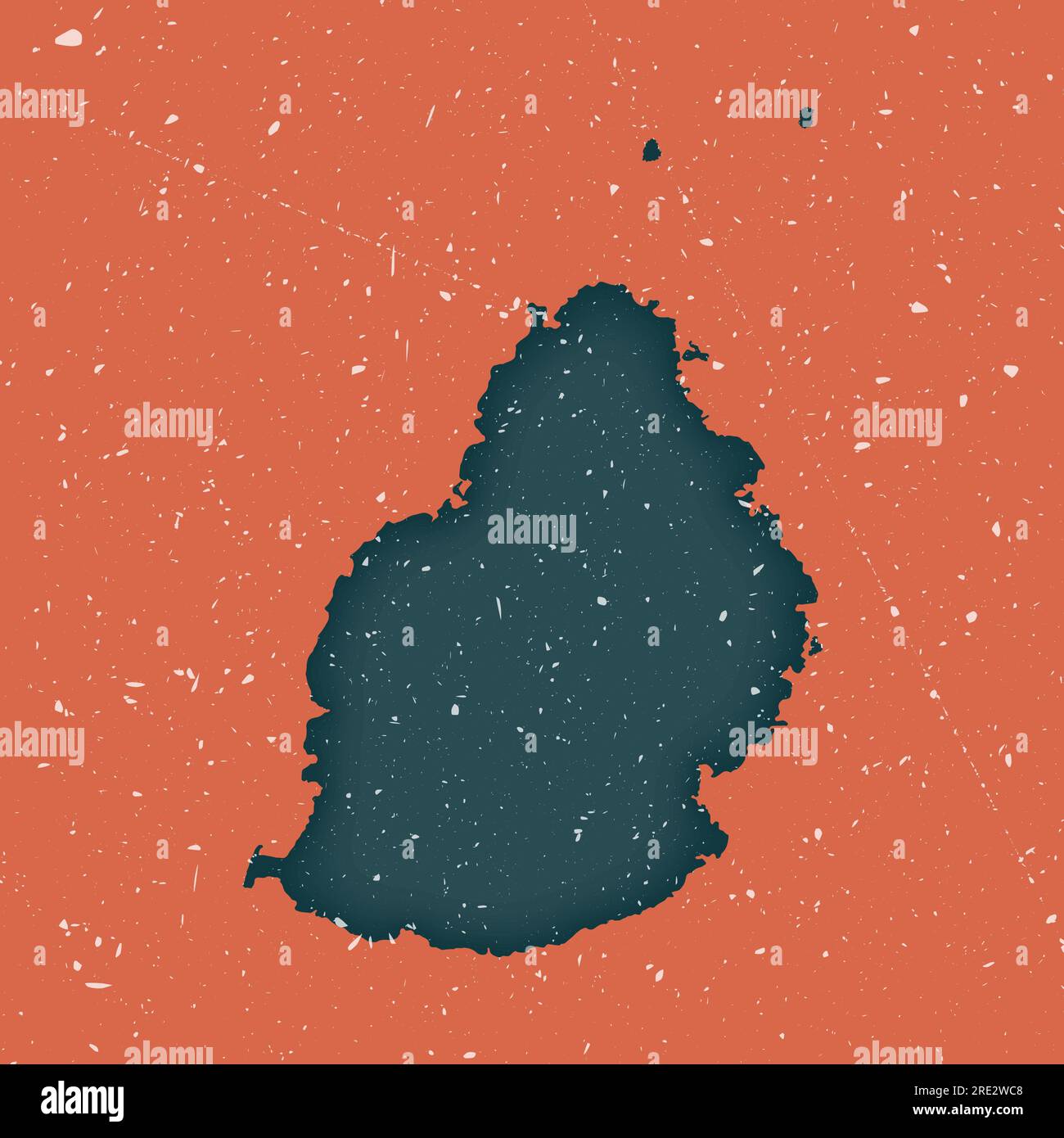 Mauritius vintage map. Grunge map of the island with distressed texture ...