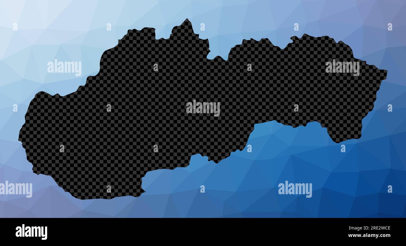 Slovakia geometric map. Stencil shape of Slovakia in low poly style ...