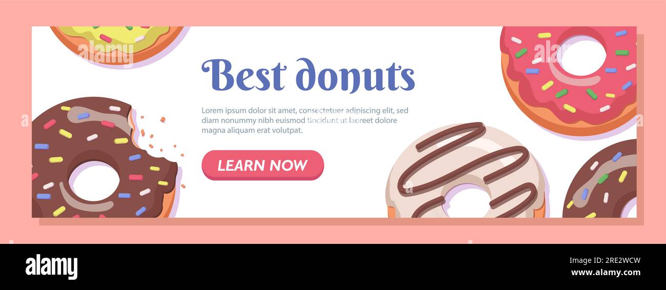 Banner with donuts vector concept Stock Vector Image & Art - Alamy