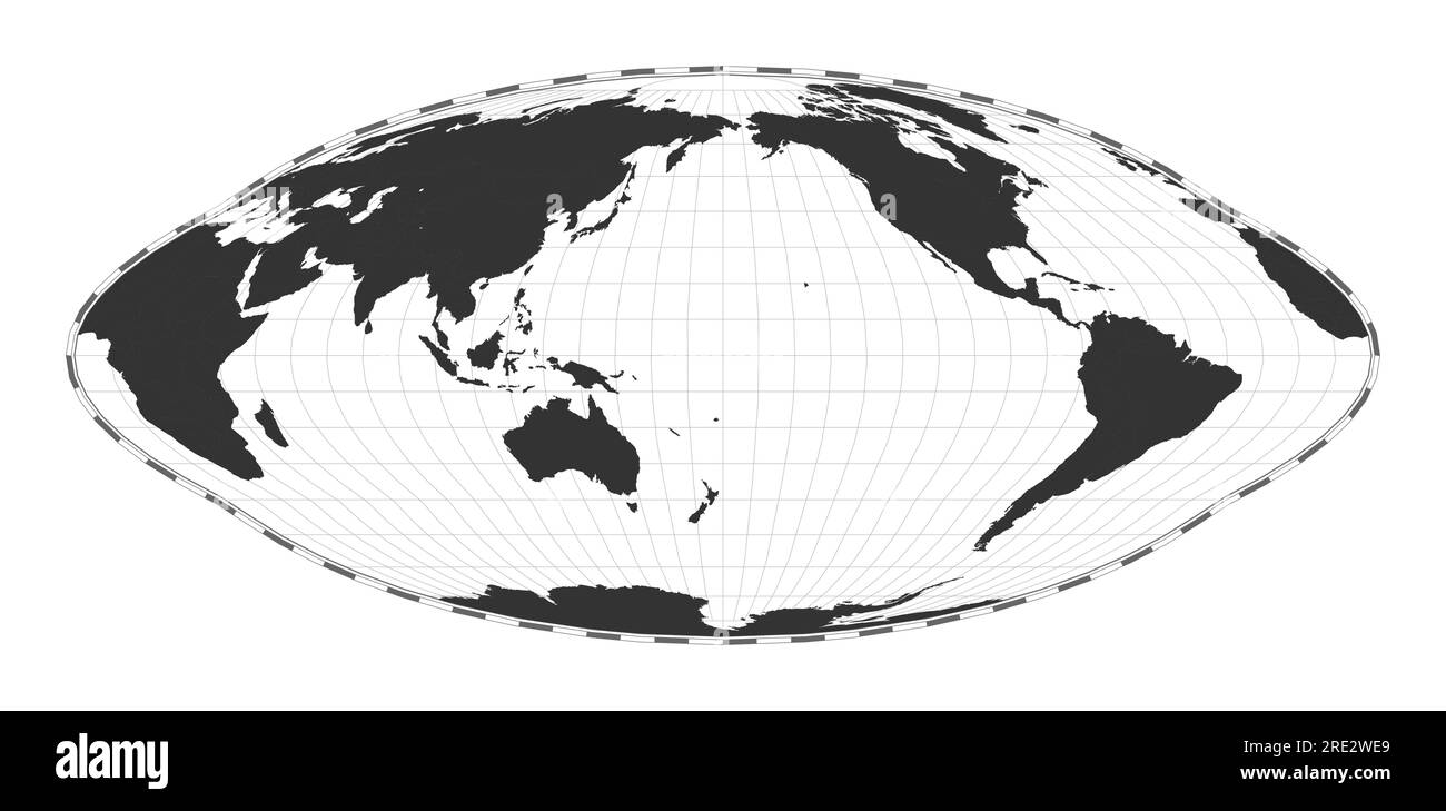 Vector world map. Pseudocylindrical equal-area Goode homolosine ...