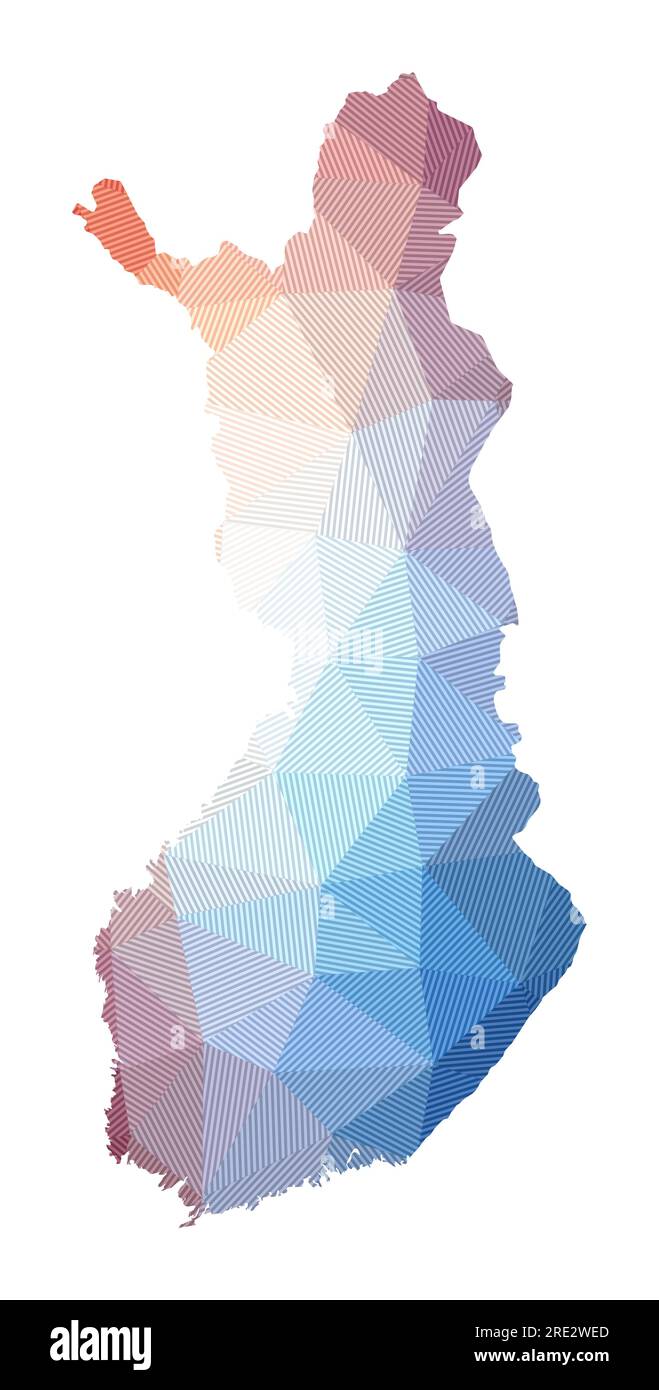 Map of Finland. Low poly illustration of the country. Geometric design ...